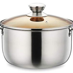 Stainless Steel Stockpot, P&P CHEF 4 Quart Stock Pot with Lid, Heat-Proof Double Handles - Dishwasher Safe