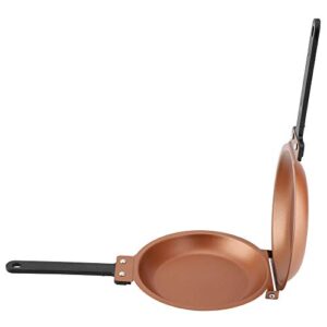 Myasrelae Pancake Maker, Dishwasher Safe Specialty Anthracite Nonstick Copper Double Pan Omelette Pan Flip Pan for Home Kitchen (Brown)