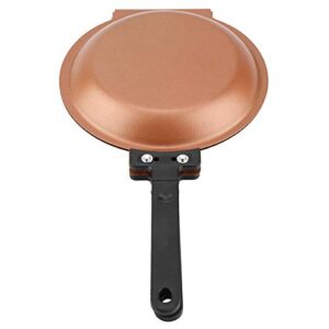 Myasrelae Pancake Maker, Dishwasher Safe Specialty Anthracite Nonstick Copper Double Pan Omelette Pan Flip Pan for Home Kitchen (Brown)