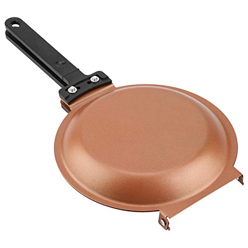 Myasrelae Pancake Maker, Dishwasher Safe Specialty Anthracite Nonstick Copper Double Pan Omelette Pan Flip Pan for Home Kitchen (Brown)