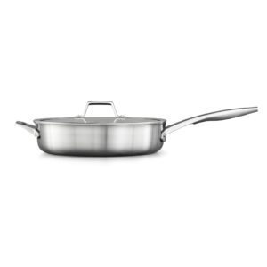 Calphalon Saute Pan with Lid, 5 QT, Silver