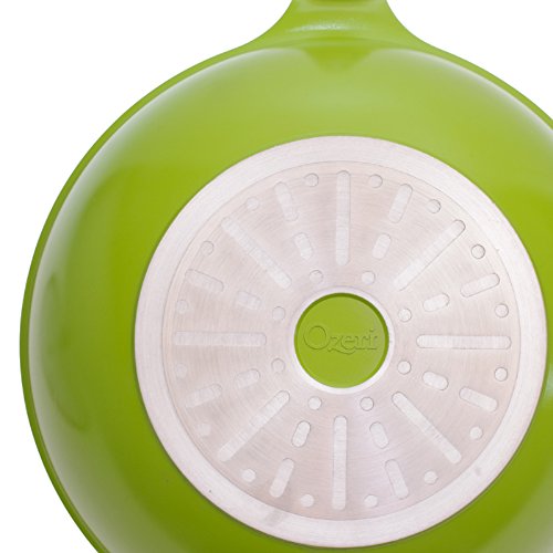 Ozeri 12" Green Wok Smooth Ceramic Non-Stick Coating (100% PTFE and PFOA Free)