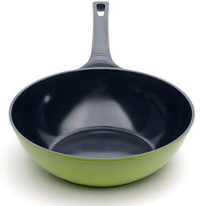 Ozeri 12" Green Wok Smooth Ceramic Non-Stick Coating (100% PTFE and PFOA Free)