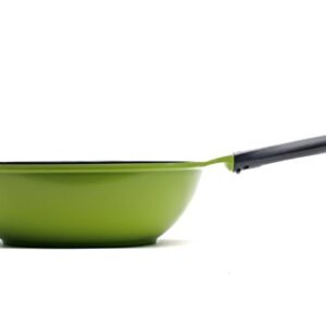 Ozeri 12" Green Wok Smooth Ceramic Non-Stick Coating (100% PTFE and PFOA Free)