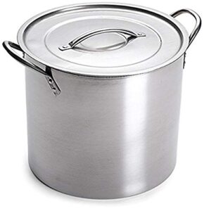 5 gallon stainless steel stock pot with lid, 12.5 x 12.5 x 11.5