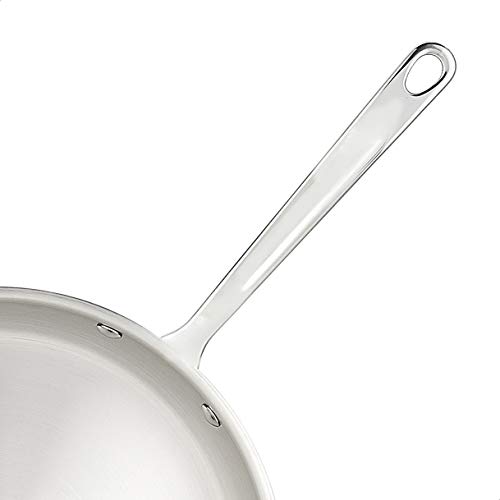 Amazon Basics Tri-Ply Stainless Steel Fry Pan, 12 Inch, Silver (Previously AmazonCommercial brand)