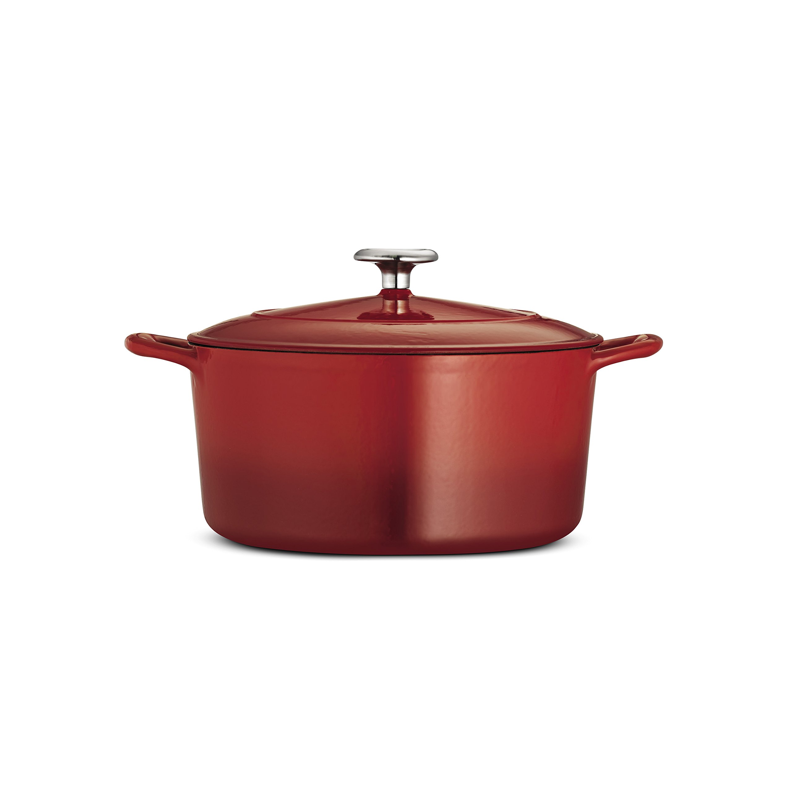 Tramontina Covered Round Dutch Oven Enameled Cast Iron 5.5-Quart Gradated Red, 80131/047DS