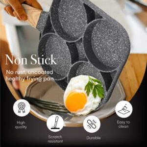 Jack and Leo Four Hole Egg Frying Pan- Non Stick, Easy to Clean Breakfast Pan