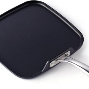 Cooks Standard Nonstick Square Griddle Pan 11 x 11-Inch, Hard Anodized Cookware Griddle Pan, Black