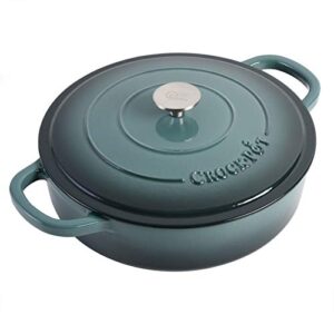 crock-pot crock pot artisan enameled cast iron braiser w/lid, 5 quart, slate gray