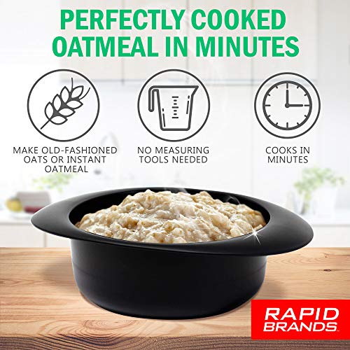 Rapid Oatmeal Cooker | Microwave Instant or Old-Fashioned Oats in 2 Minutes | Perfect for Dorm, Small Kitchen, or Office | Dishwasher-Safe, Microwaveable, & BPA-Free