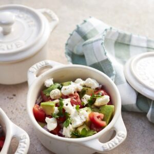 STAUB Ceramics Dutch Oven 3-piece Mini Round Cocotte, White