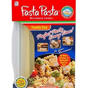 Microwave Spaghetti Cooker -The Original Fasta Pasta Family Size- Quickly Cooks up to 8 Servings- No Mess, Sticking, or Waiting for Water to Boil- Perfect Al Dente Pasta Every Time