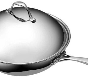 Cooks Standard Wok Multi-Ply Clad Stir Fry Pan, 13" with High Dome lid, Silver