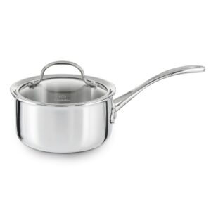 calphalon tri-ply stainless steel 1-1/2-quart sauce pan with cover