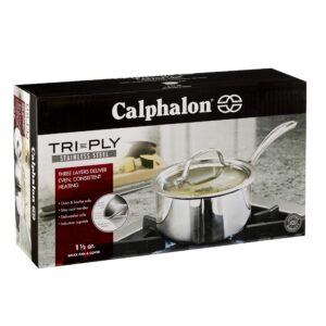 Calphalon Tri-Ply Stainless Steel 1-1/2-Quart Sauce Pan with Cover