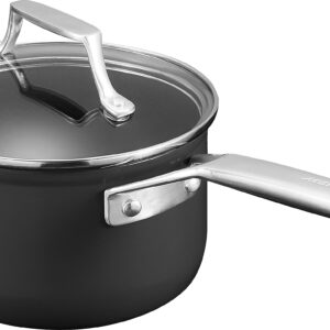 MSMK 1.5 Quart Saucepan with lid, Burnt also Non stick, Induction, Scratch-resistant, Small Cooking Pot