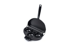 fox run non-stick omelette pan with egg poacher set, 11.25 x 9.5 x 2.5 inches, metallic