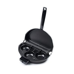 Fox Run Non-Stick Omelette Pan with Egg Poacher Set, 11.25 x 9.5 x 2.5 inches, Metallic