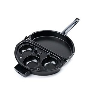 Fox Run Non-Stick Omelette Pan with Egg Poacher Set, 11.25 x 9.5 x 2.5 inches, Metallic