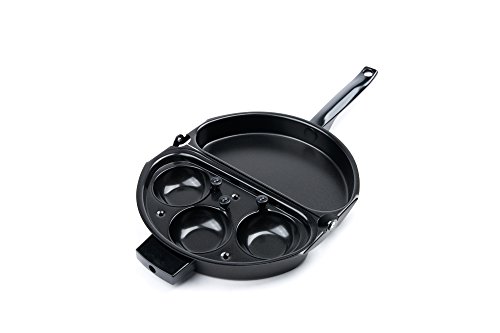 Fox Run Non-Stick Omelette Pan with Egg Poacher Set, 11.25 x 9.5 x 2.5 inches, Metallic