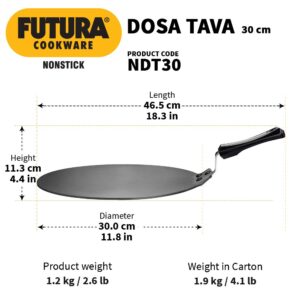 FUTURA - DT30 Futura DT-30 Dosa Tava Nonstick indian, 12-inch, Black