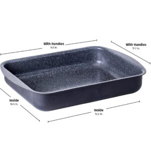 Ceramic Coated Roasting Pan/Lasagna Pan - With Natural Nonstick Coating, Safe For StoveTop and Oven Use / 16.1 x 11.7 x 2.7 inch