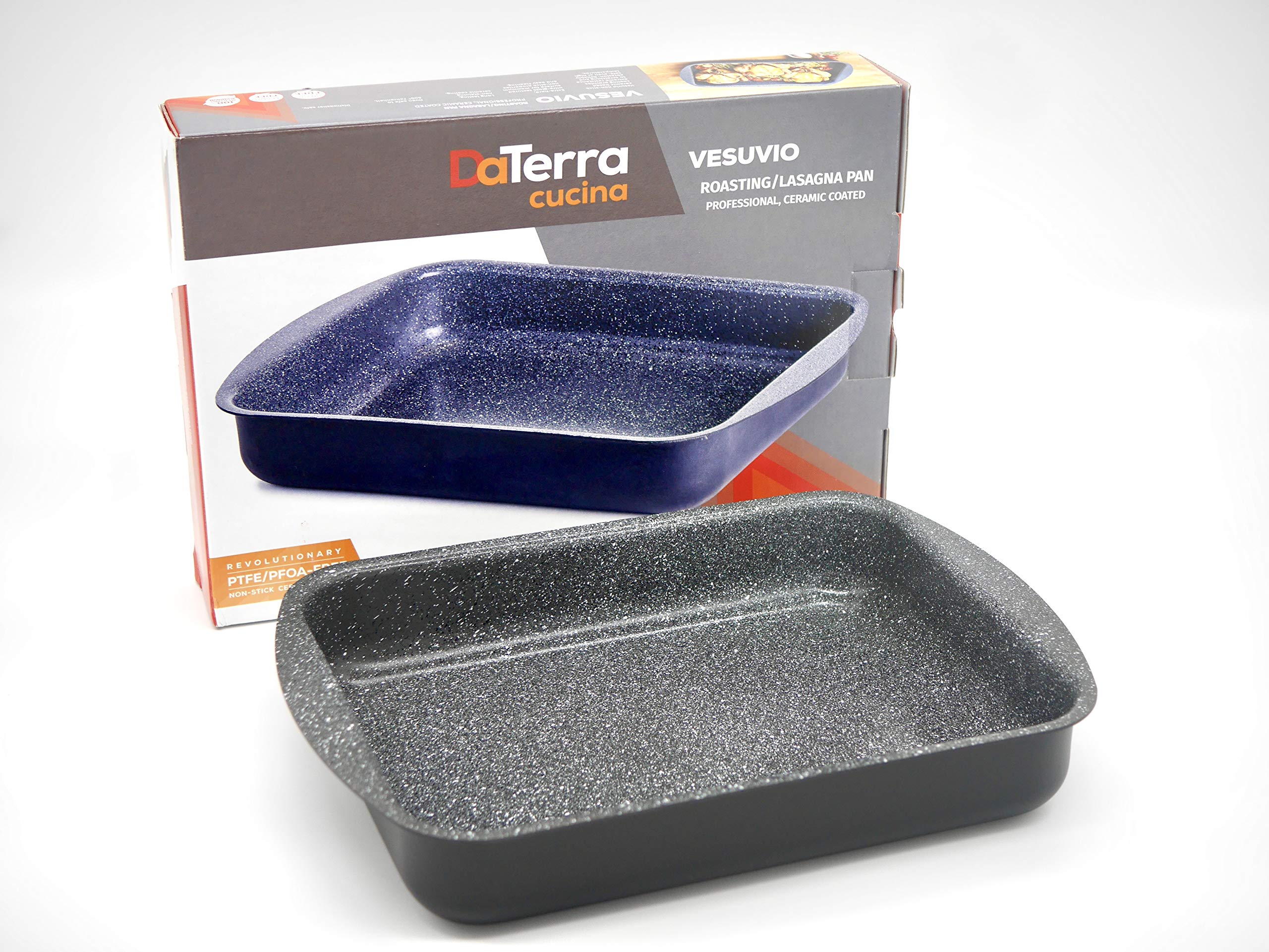 Ceramic Coated Roasting Pan/Lasagna Pan - With Natural Nonstick Coating, Safe For StoveTop and Oven Use / 16.1 x 11.7 x 2.7 inch