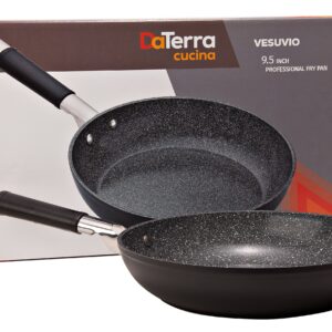 Professional 9.5 Inch Nonstick Frying Pan | Italian Made Ceramic Nonstick Pan by DaTerra Cucina | Sauté Pan, Chefs Pan, Non Stick Skillet Pan for Cooking, Sizzling, Searing, Baking and More