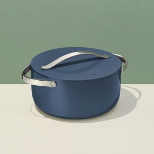 Caraway Nonstick Ceramic Dutch Oven Pot with Lid (6.5 qt, 10.5") - Non Toxic, PTFE & PFOA Free - Oven Safe & Compatible with All Stovetops (Gas, Electric & Induction) - Navy