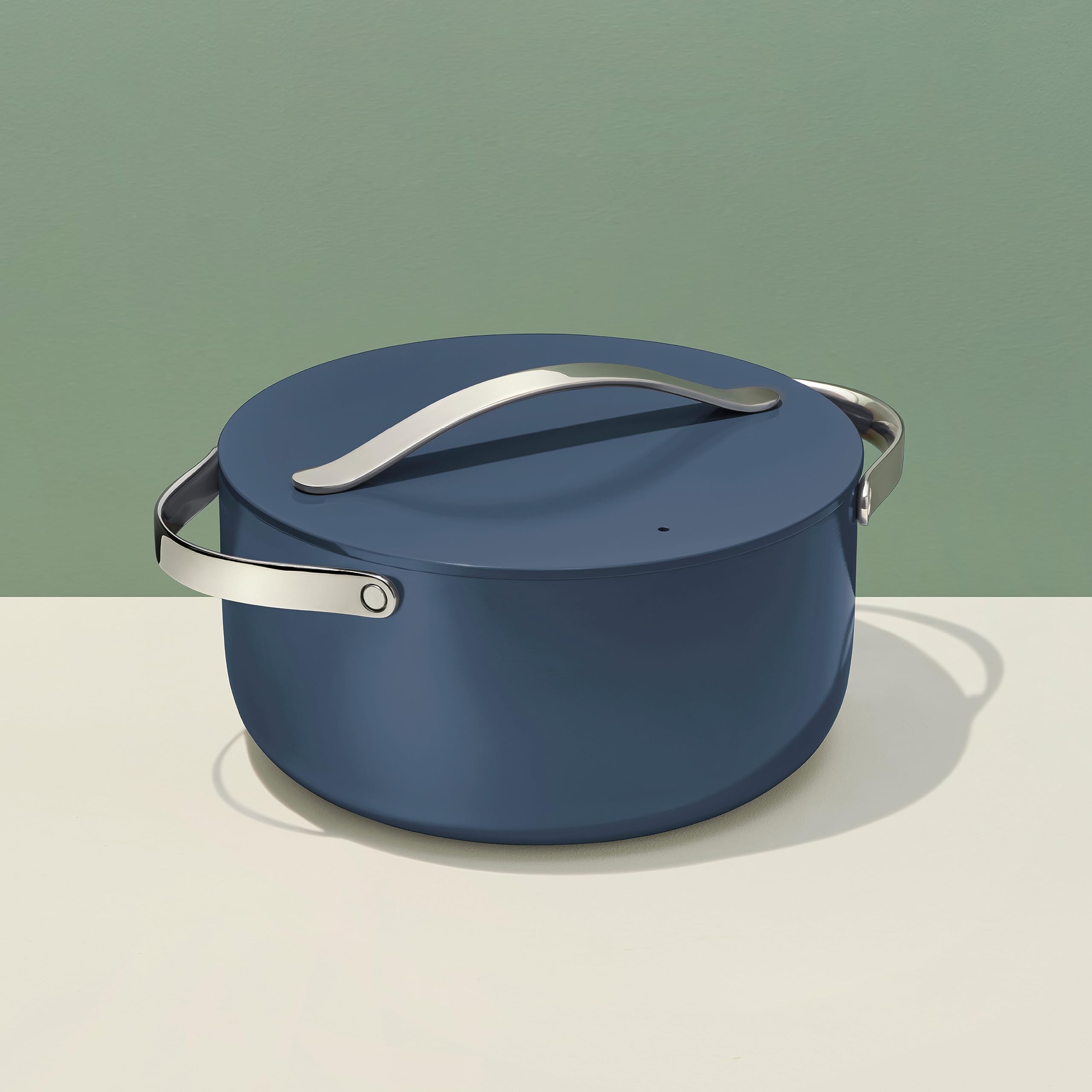 Caraway Nonstick Ceramic Dutch Oven Pot with Lid (6.5 qt, 10.5") - Non Toxic, PTFE & PFOA Free - Oven Safe & Compatible with All Stovetops (Gas, Electric & Induction) - Navy