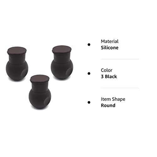 DD-life 3 Pcs Silicone Chocolate Melting Pot, Butter Sauce Milk Microwave Baking Pouring Tool (Black)