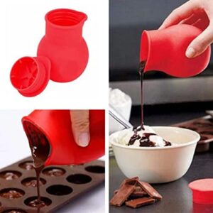 DD-life 3 Pcs Silicone Chocolate Melting Pot, Butter Sauce Milk Microwave Baking Pouring Tool (Black)