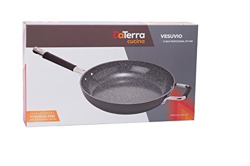 DaTerra Cucina Professional 13 Inch Nonstick Frying Pan | Italian Made Ceramic Nonstick Pan Sauté Pan, Chefs Pan, Non Stick Skillet Pan for Cooking, Sizzling, Searing, Baking and More