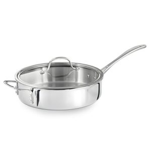 calphalon tri-ply stainless steel 3-quart saute pan with cover