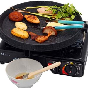 Korean Style BBQ Grill Pan with Maifan Coated Surface Non-stick Smokeless Barbecue Plate for Indoor Outdoor Grilling