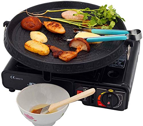 Korean Style BBQ Grill Pan with Maifan Coated Surface Non-stick Smokeless Barbecue Plate for Indoor Outdoor Grilling