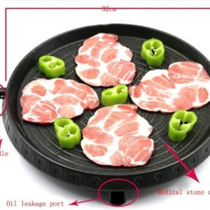 Korean Style BBQ Grill Pan with Maifan Coated Surface Non-stick Smokeless Barbecue Plate for Indoor Outdoor Grilling