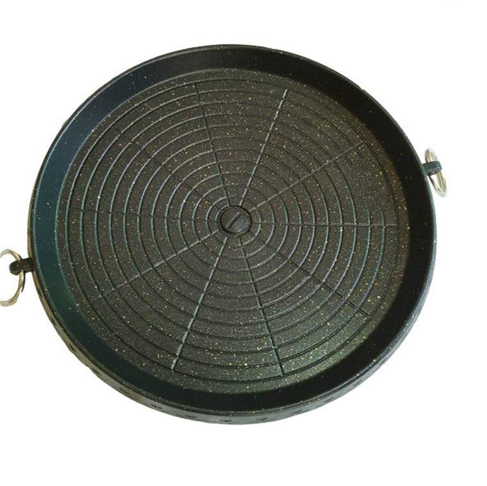 Korean Style BBQ Grill Pan with Maifan Coated Surface Non-stick Smokeless Barbecue Plate for Indoor Outdoor Grilling