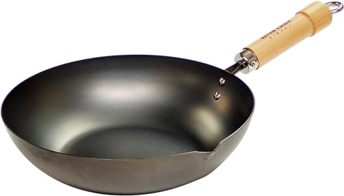 River Light Iron Frying Pan, Extreme Japan, 11.8 inches (30 cm), Induction Compatible, Made in Japan, Wok