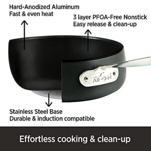 All-Clad HA1 Hard Anodized Nonstick Saute Pan with Lid and Fry Pan Set 4 Quart, 10 Inch Induction Oven Broiler Safe 500F Pots and Pans, Cookware Black