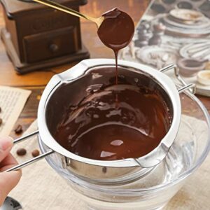 480ML Stainless Steel Double Boiler Universal Melting Pot for Melting Chocolate, Candy, Candle, Soap and Wax(304 Steel)