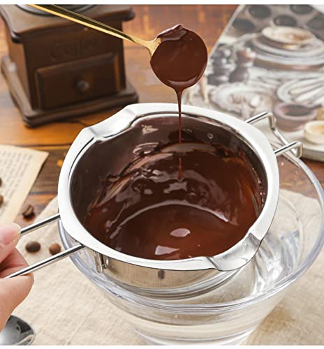 480ML Stainless Steel Double Boiler Universal Melting Pot for Melting Chocolate, Candy, Candle, Soap and Wax(304 Steel)