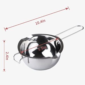 480ML Stainless Steel Double Boiler Universal Melting Pot for Melting Chocolate, Candy, Candle, Soap and Wax(304 Steel)