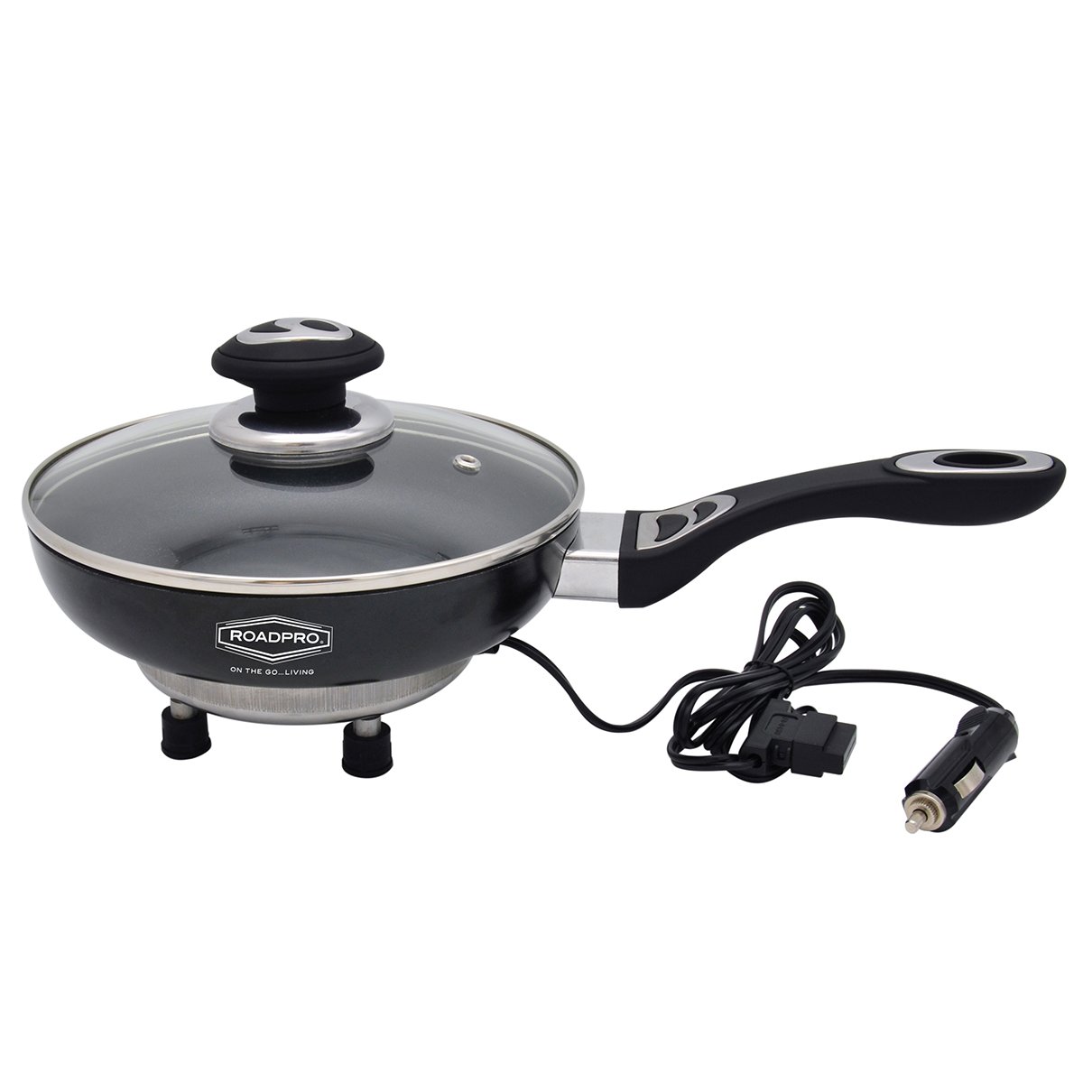 Roadpro RPSL-335 12V Portable Frying Pan Frying Pan Black Small