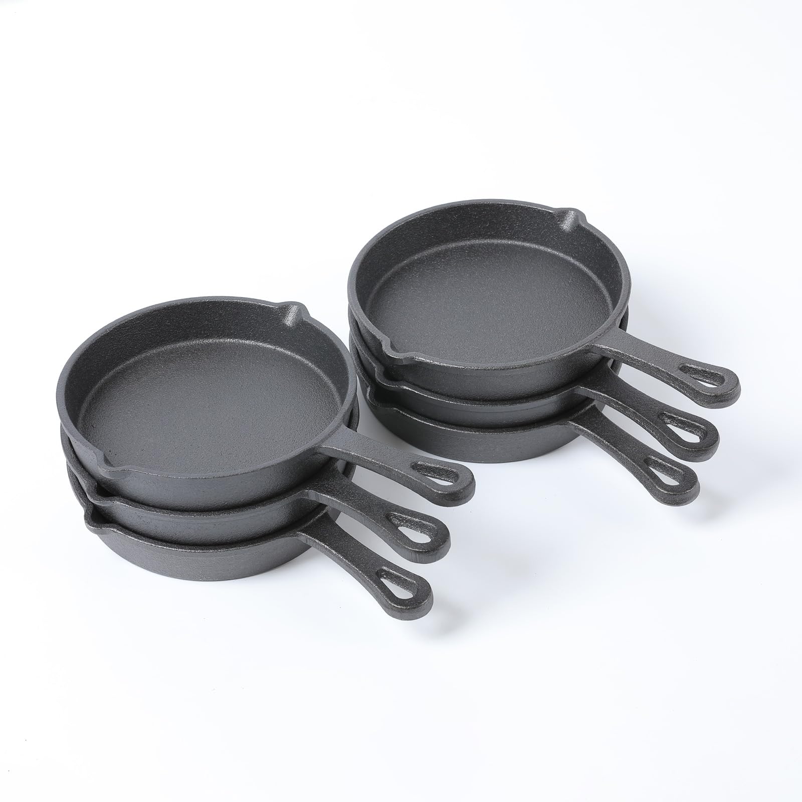 HAWOK Cast Iron Miniture Skillet, mini server, Balck Round Mini pan DIA 5.3inch Pack of 6…