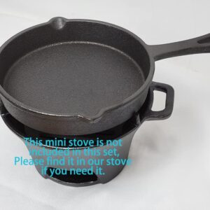 HAWOK Cast Iron Miniture Skillet, mini server, Balck Round Mini pan DIA 5.3inch Pack of 6…