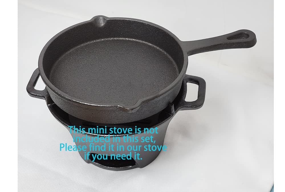 HAWOK Cast Iron Miniture Skillet, mini server, Balck Round Mini pan DIA 5.3inch Pack of 6…