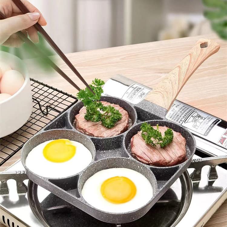 IAXSEE Egg Frying Pan Nonstick Pancake Pans 4-Cups cookware Pancake, Omelette Pan Aluminium Alloy Egg cooker