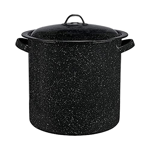 Granite Ware 15.5 Qt Steamer with Lid. Enameled steel perfect for seafood, soups or sauces.